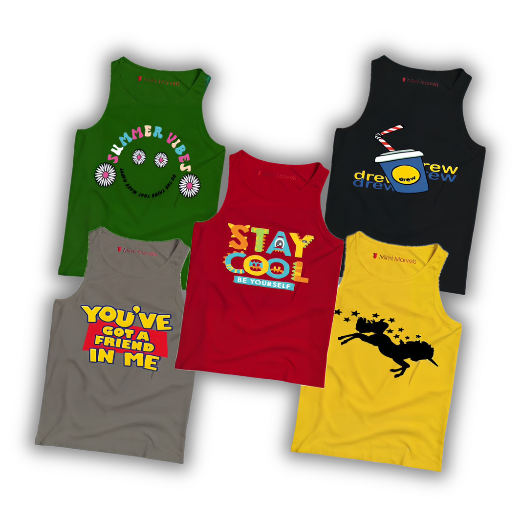 Pack of 5 Kids Sando Tanks – Mimi Marvels