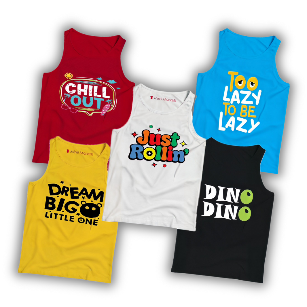 Pack of 5 Kids Sando Tanks – Mimi Marvels